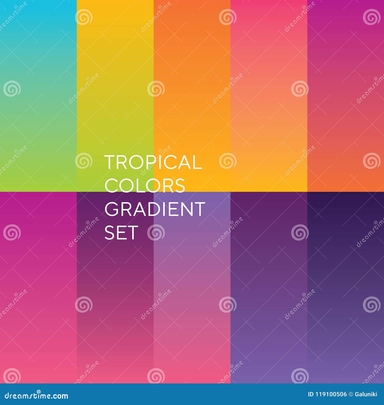 Palette De Couleurs Exotique De Coucher Du Soleil Illustration de ...