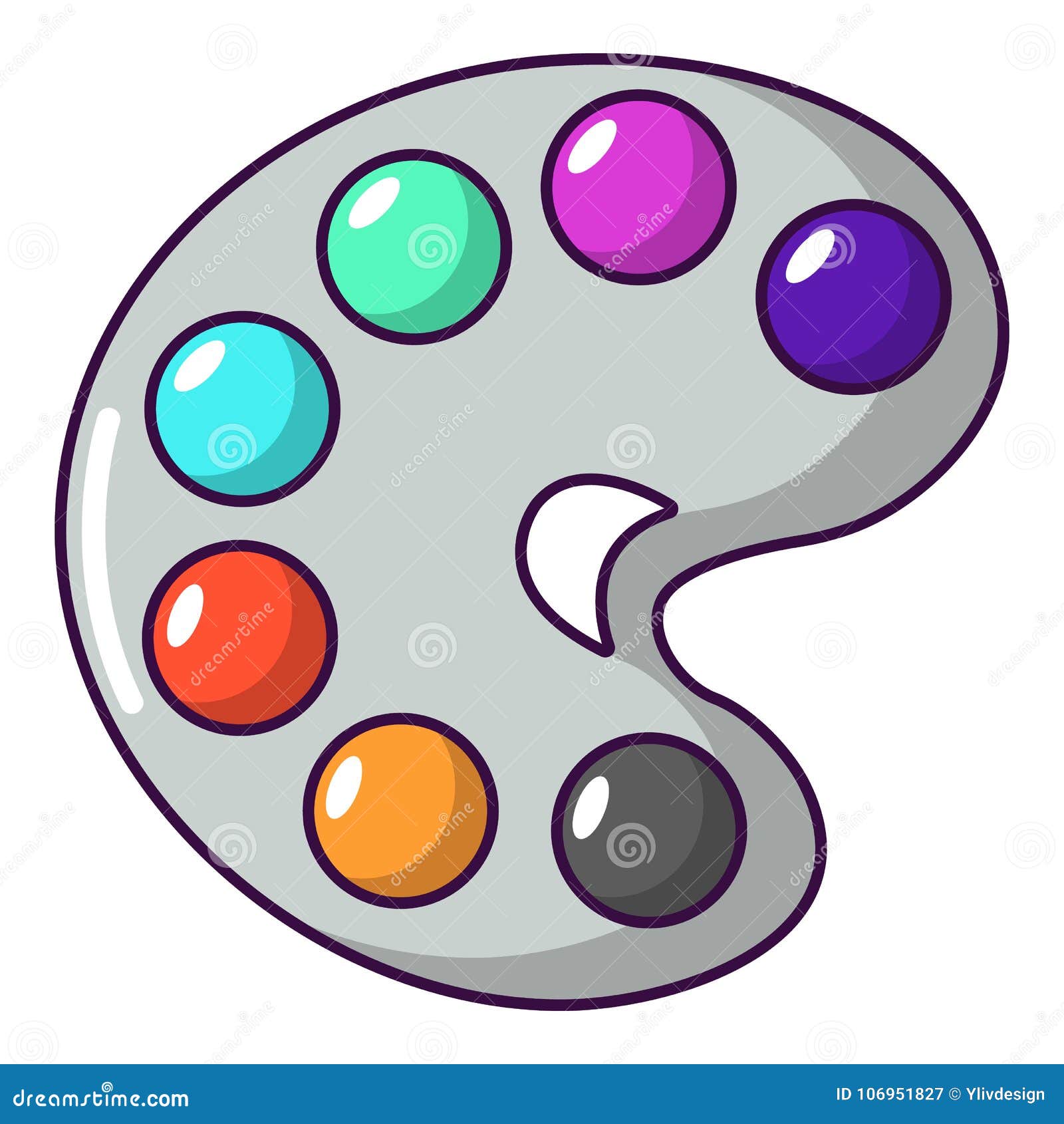 Palette Icon, Cartoon Style Stock Vector - Illustration of academy ...