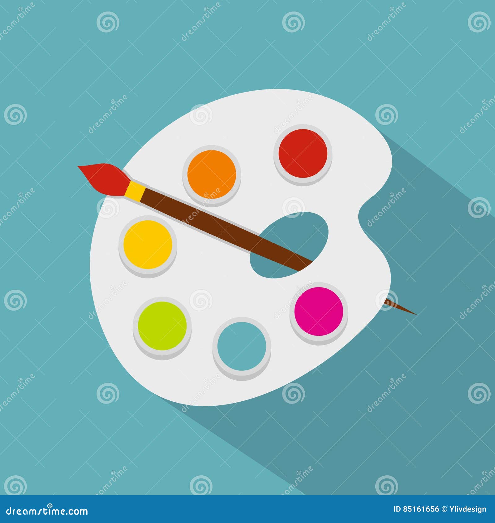 Palette Icon, Art Icon, Vector Illustration. Color Palette And Paint ...