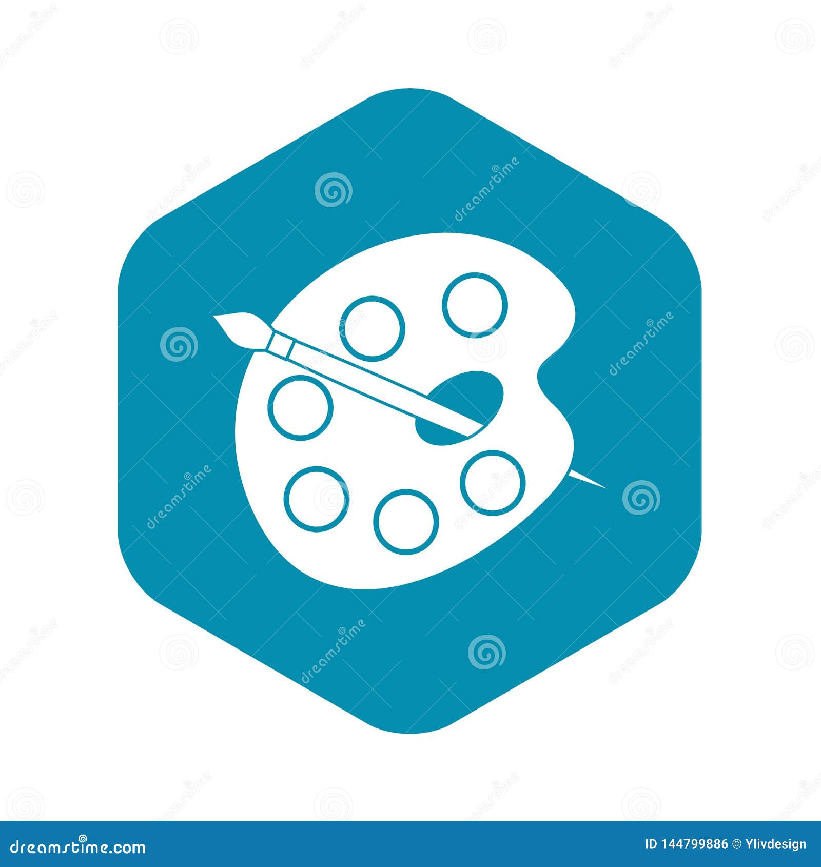 Palette icon, simple style stock vector. Illustration of brush - 144799886
