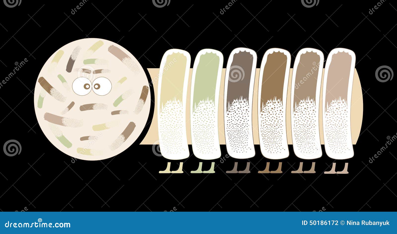 The Palette of Khaki on the Abstract Caterpillar Stock Illustration ...