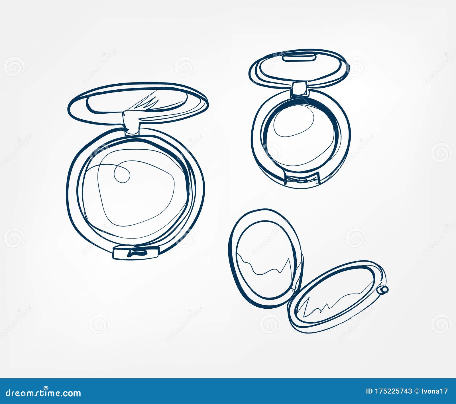 Palette Line Blush Vector Clip Art Isolated Cosmetics Stock ...