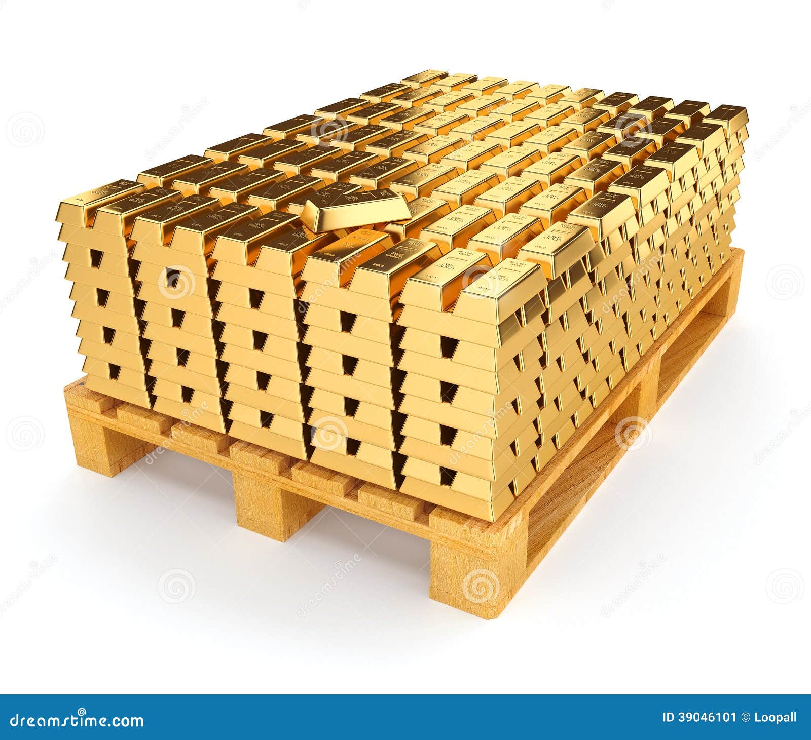 Palette Mit Goldbarren Des Goldes Stock Abbildung - Illustration von ...