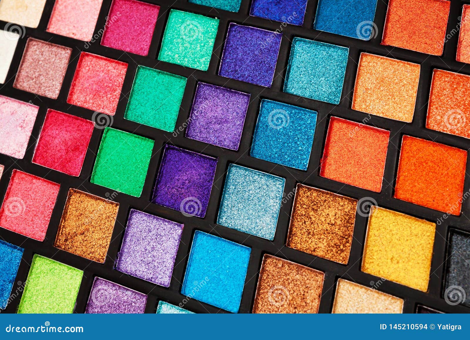 Palette of Multi-colored Eyeshadow Closeup. Background for Design Stock ...