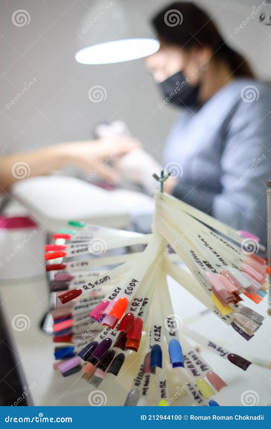 Palette for Nail Design in Different Shades and Colors Stock Photo ...