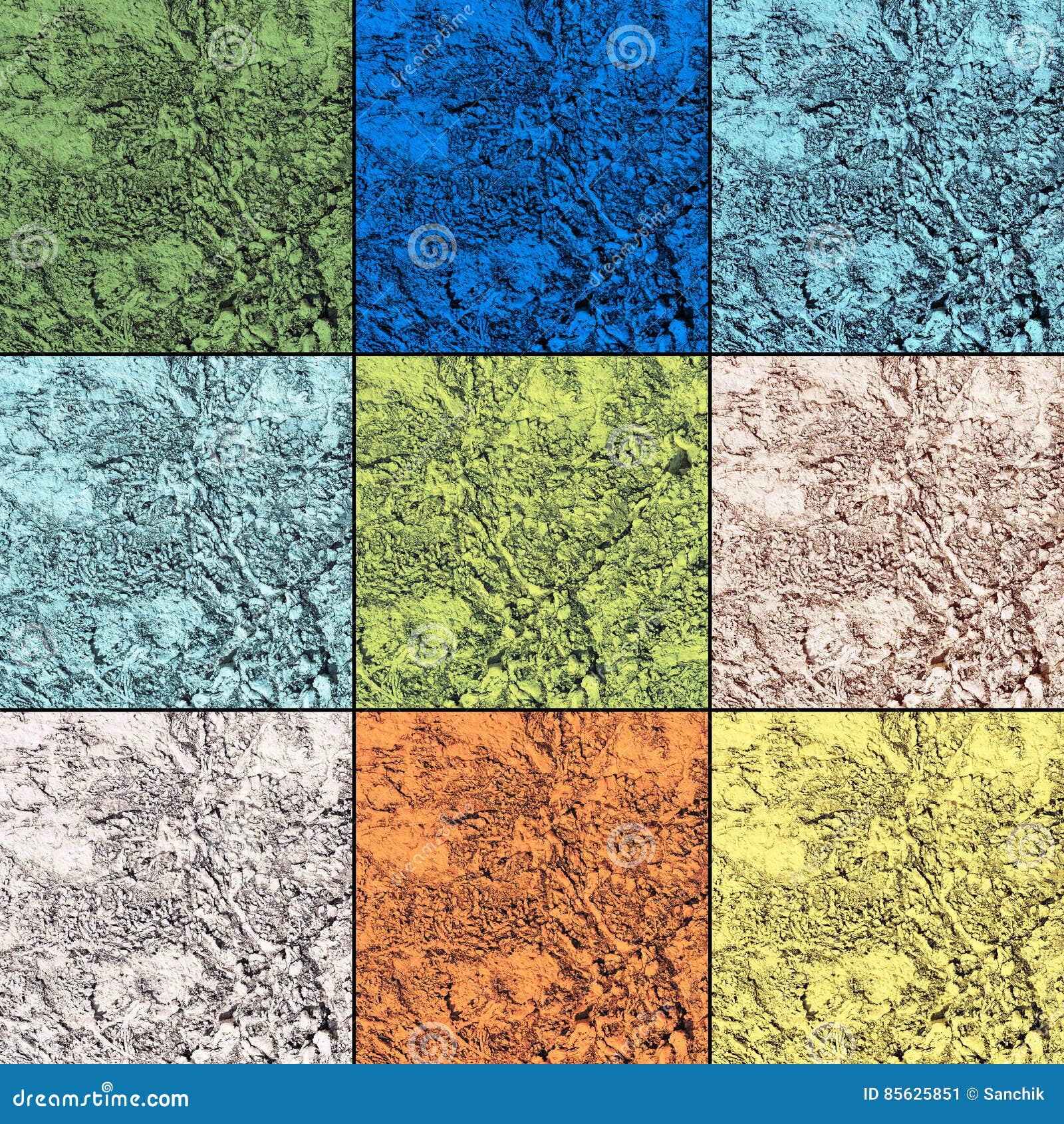 Palette of Nine Trendy Colors of Spring 2017 in Natural Textures Stock ...