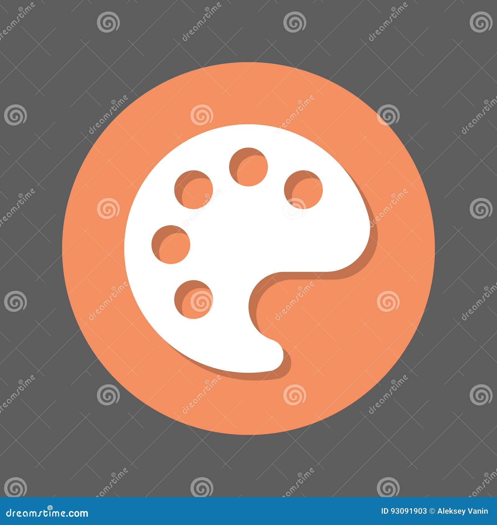 Palette Paint Flat Icon. Round Colorful Button, Circular Vector Sign ...