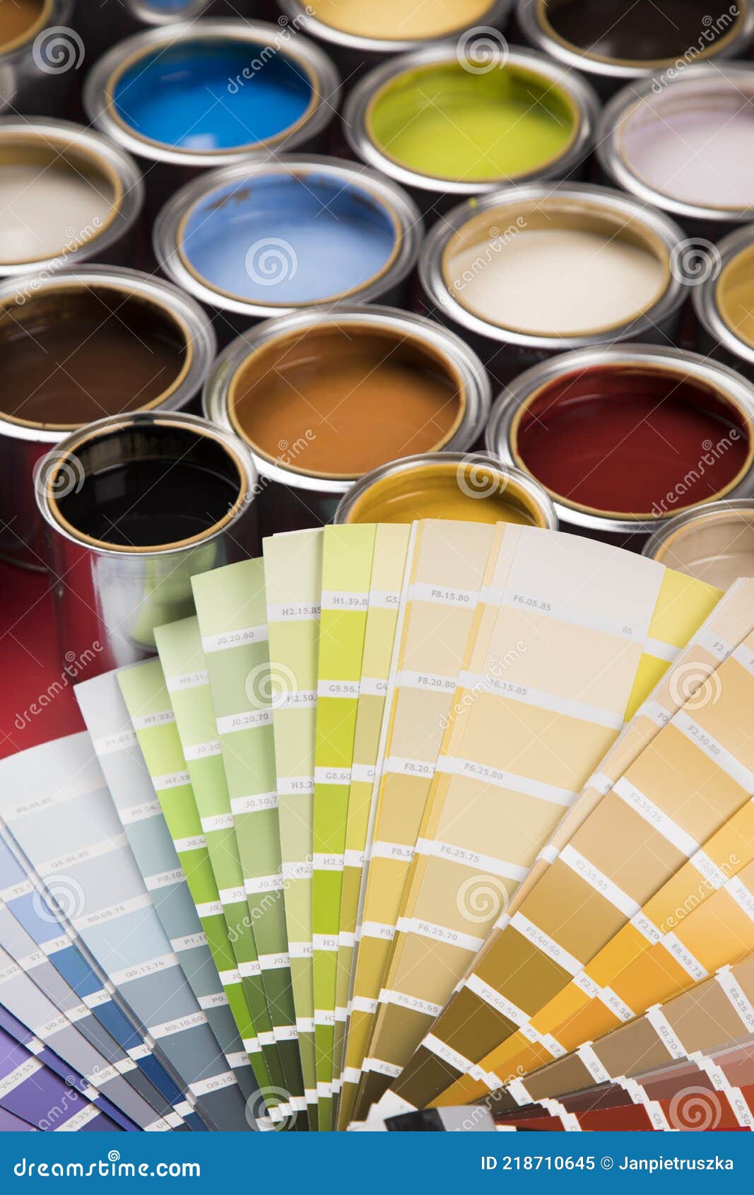 Palette of Paint Samples and Paintbrush Stock Image - Image of ...