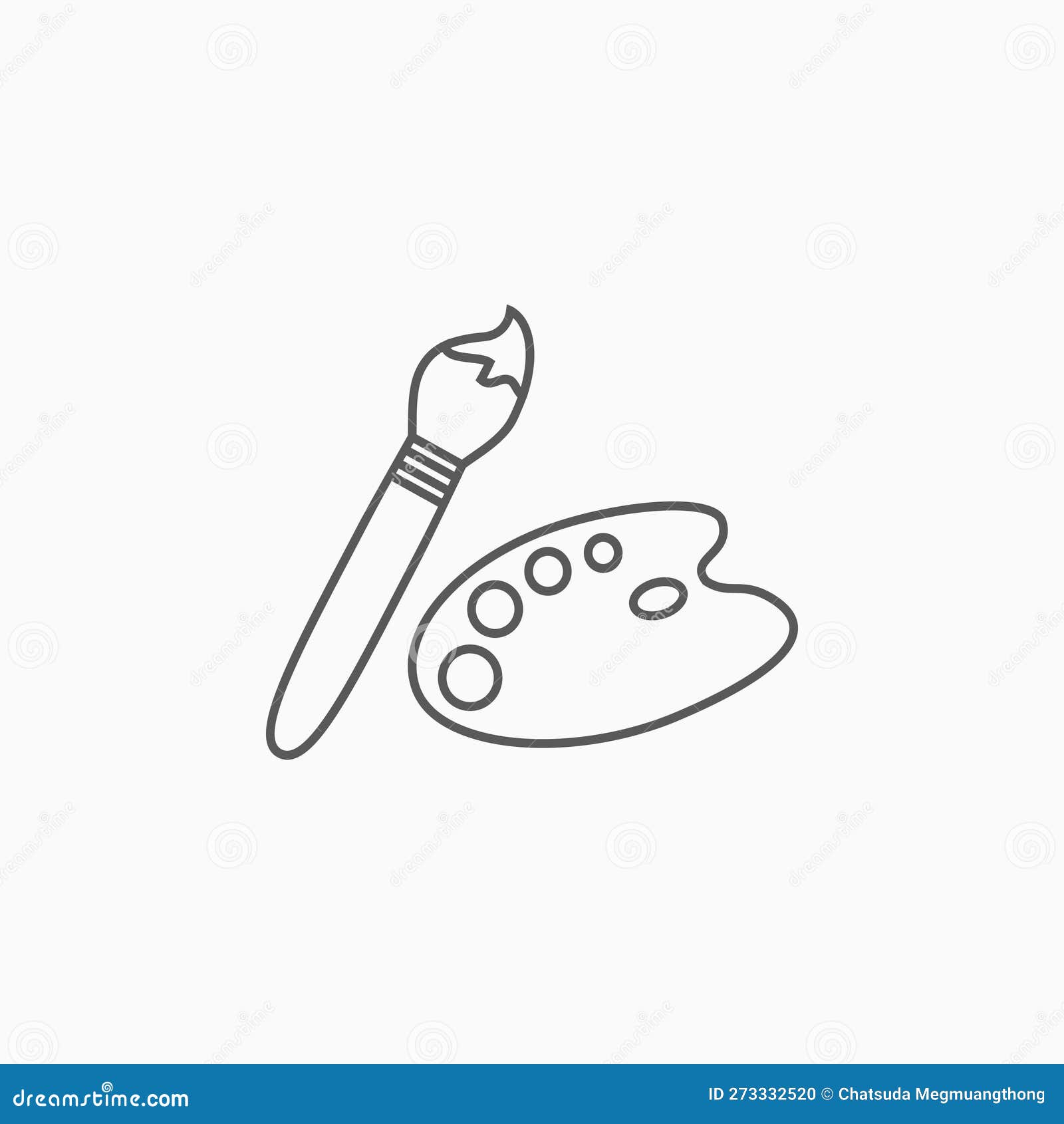 Palette and Paintbrush Icon, Art, Color, Palette, Paintbrush Stock ...