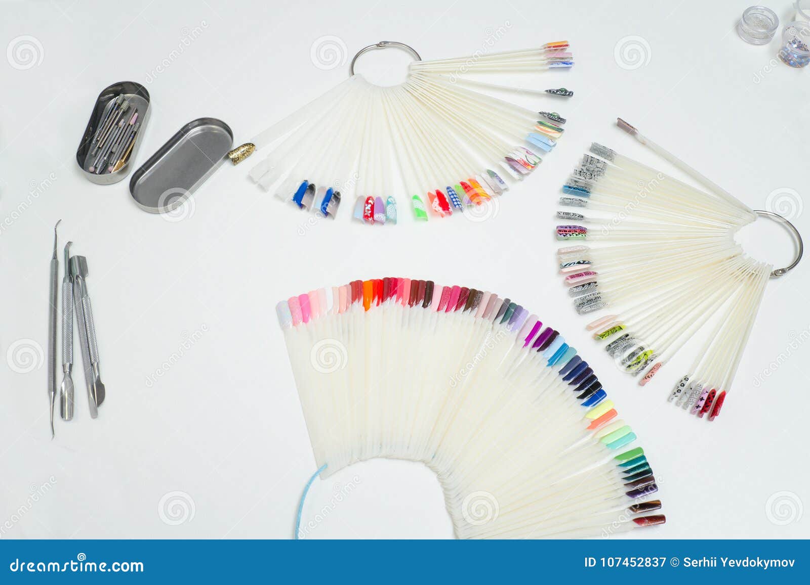 Palette with Patterns and Colors. Tools for Manicure Stock Image ...