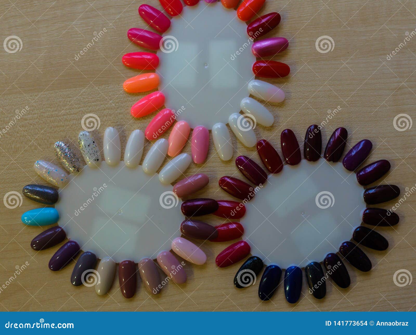 Palette for Samples of Multi-colored Gel Nail Polish Stock Photo ...