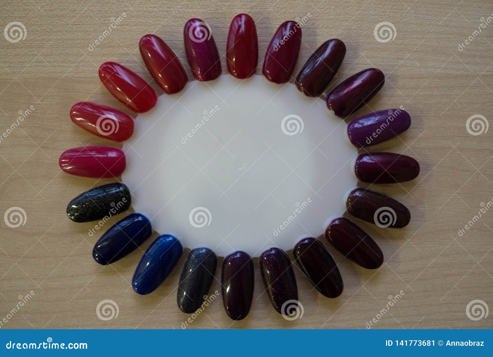 Palette for Samples of Multi-colored Gel Nail Polish Stock Image ...