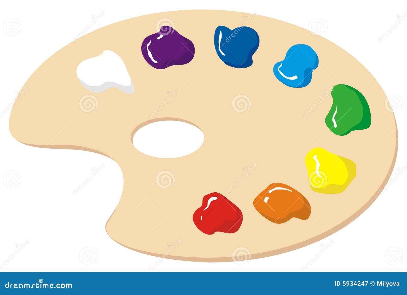 Palette-seven-colors stock vector. Illustration of education - 5934247