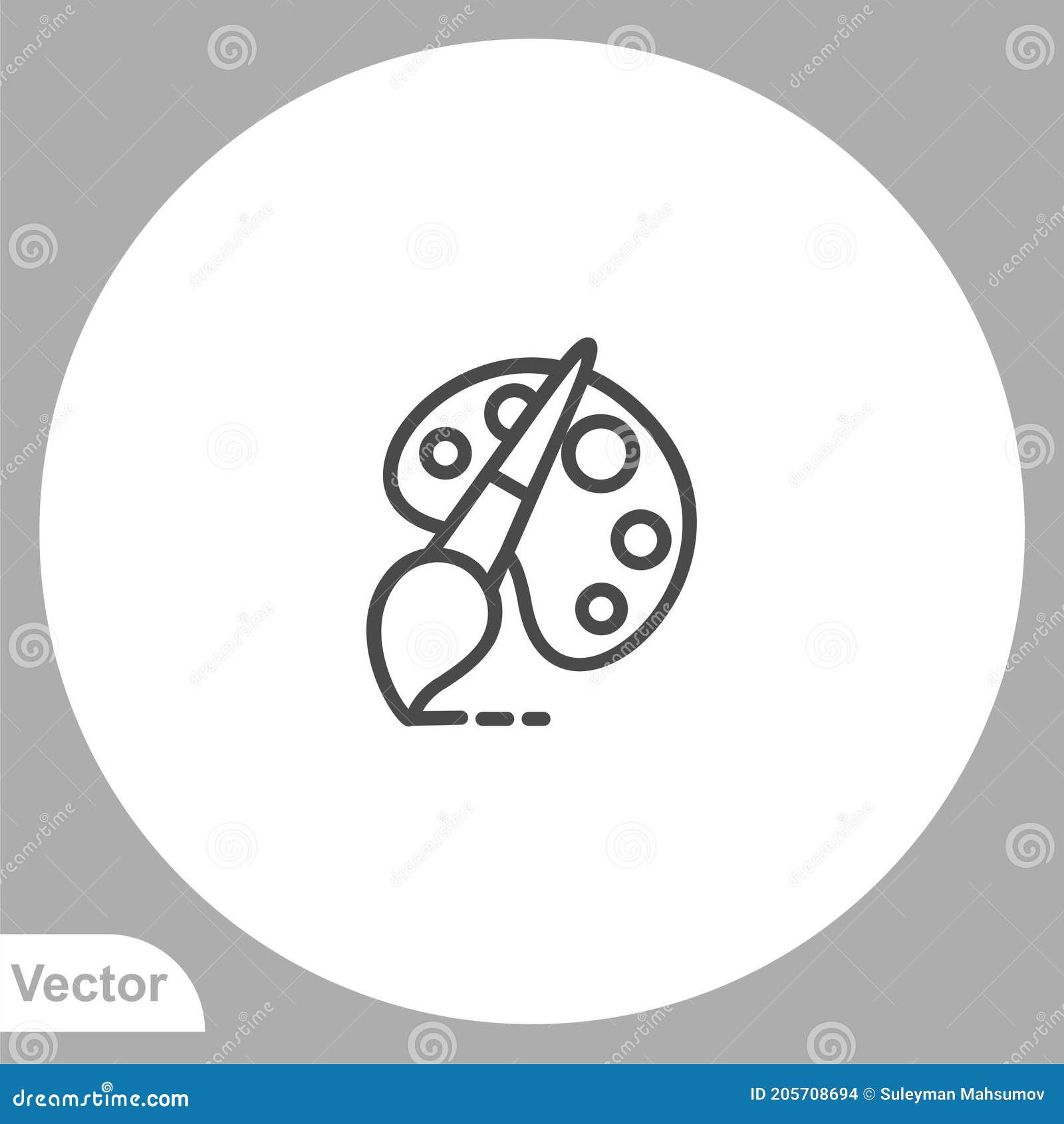 Palette Vector Icon Sign Symbol Stock Vector - Illustration of designer ...