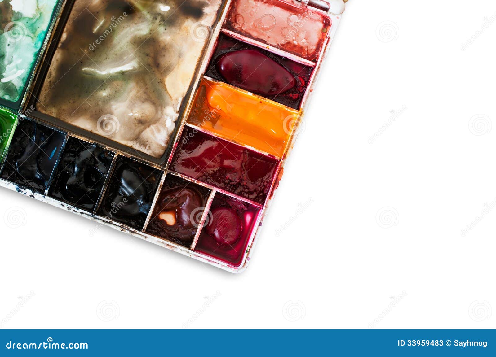 Palette of Water Color Isolated Stock Image - Image of paintbox, paints ...
