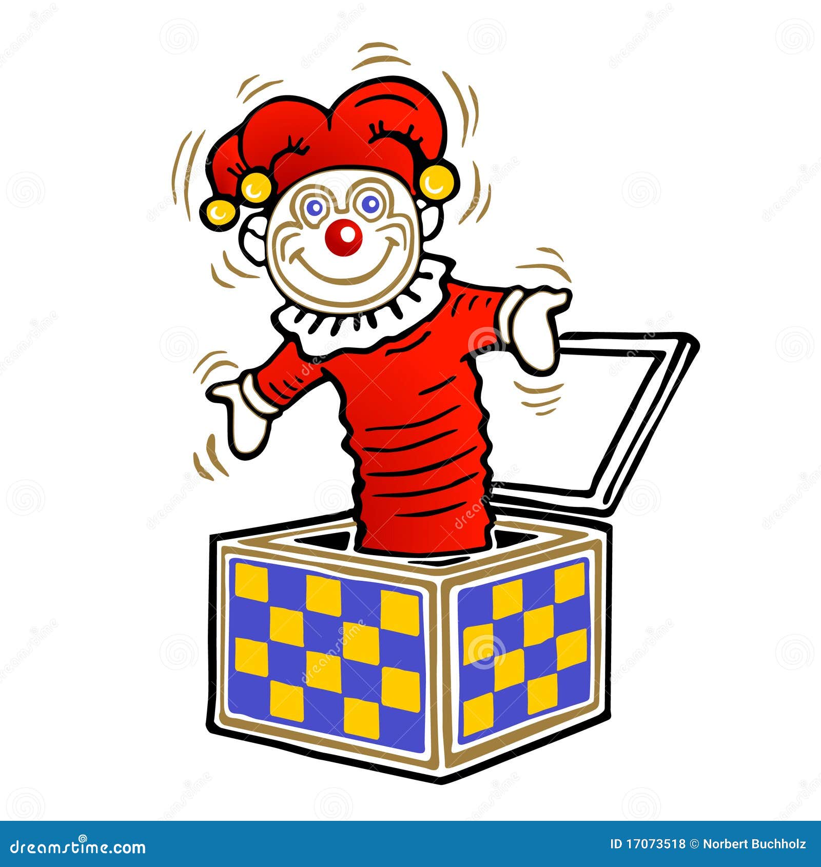 Palhaço na caixa ilustração do vetor. Ilustração de surpresa - 17073518