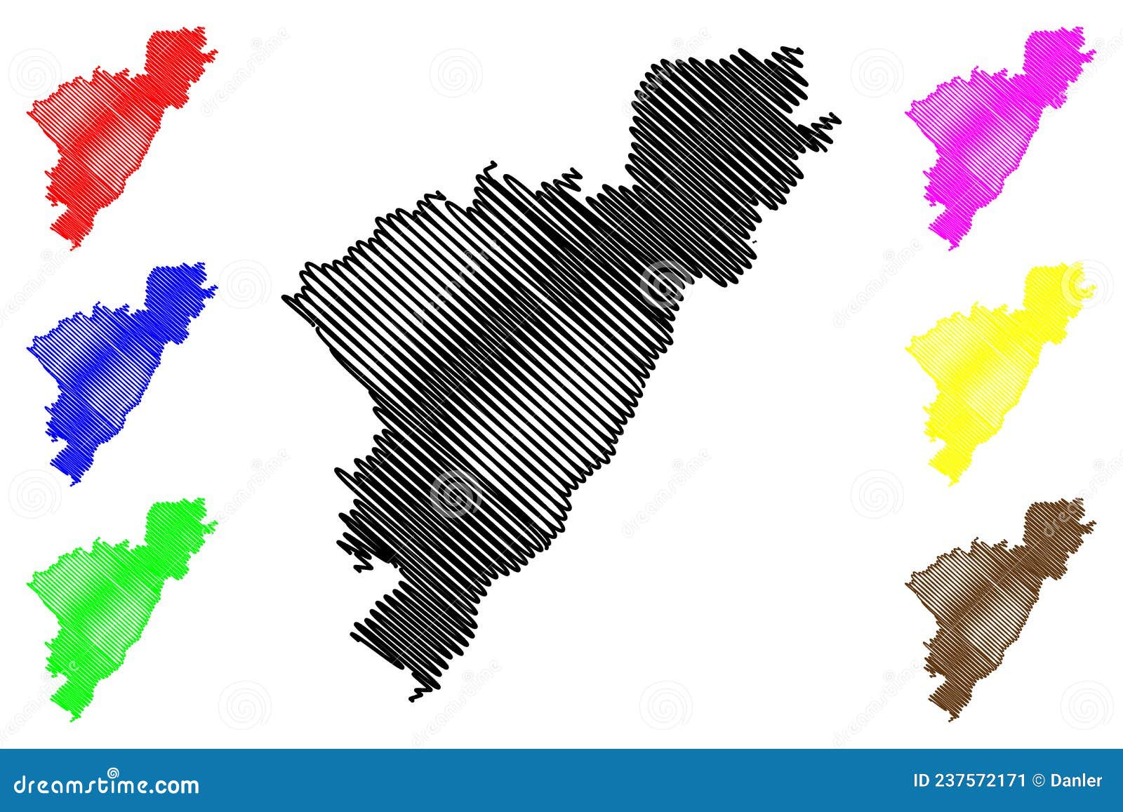 Pali District Rajasthan State, Republic of India Map Vector ...