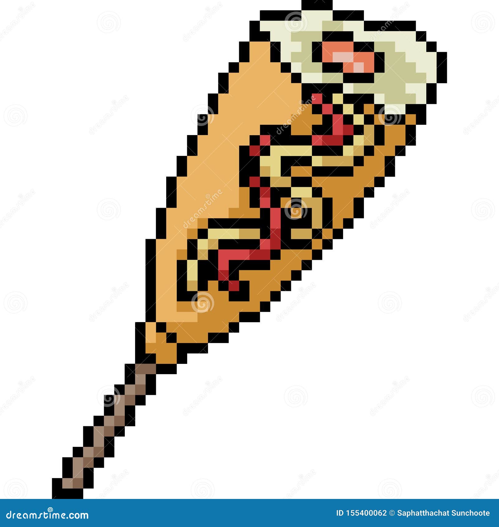 Palillo Del Perrito Caliente Del Arte Del Pixel Del Vector Ilustración ...