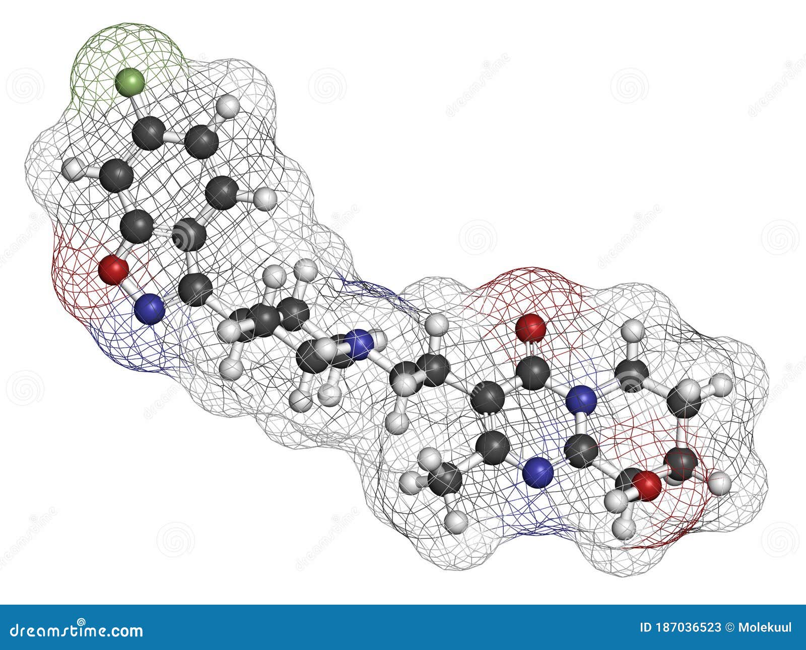 Paliperidone Molecular Structure, 3d Model Molecule, Atypical ...