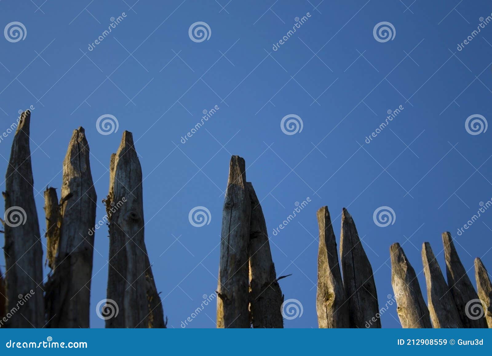 Palisade - Fence of Sharpened Logs Stock Image - Image of surround ...