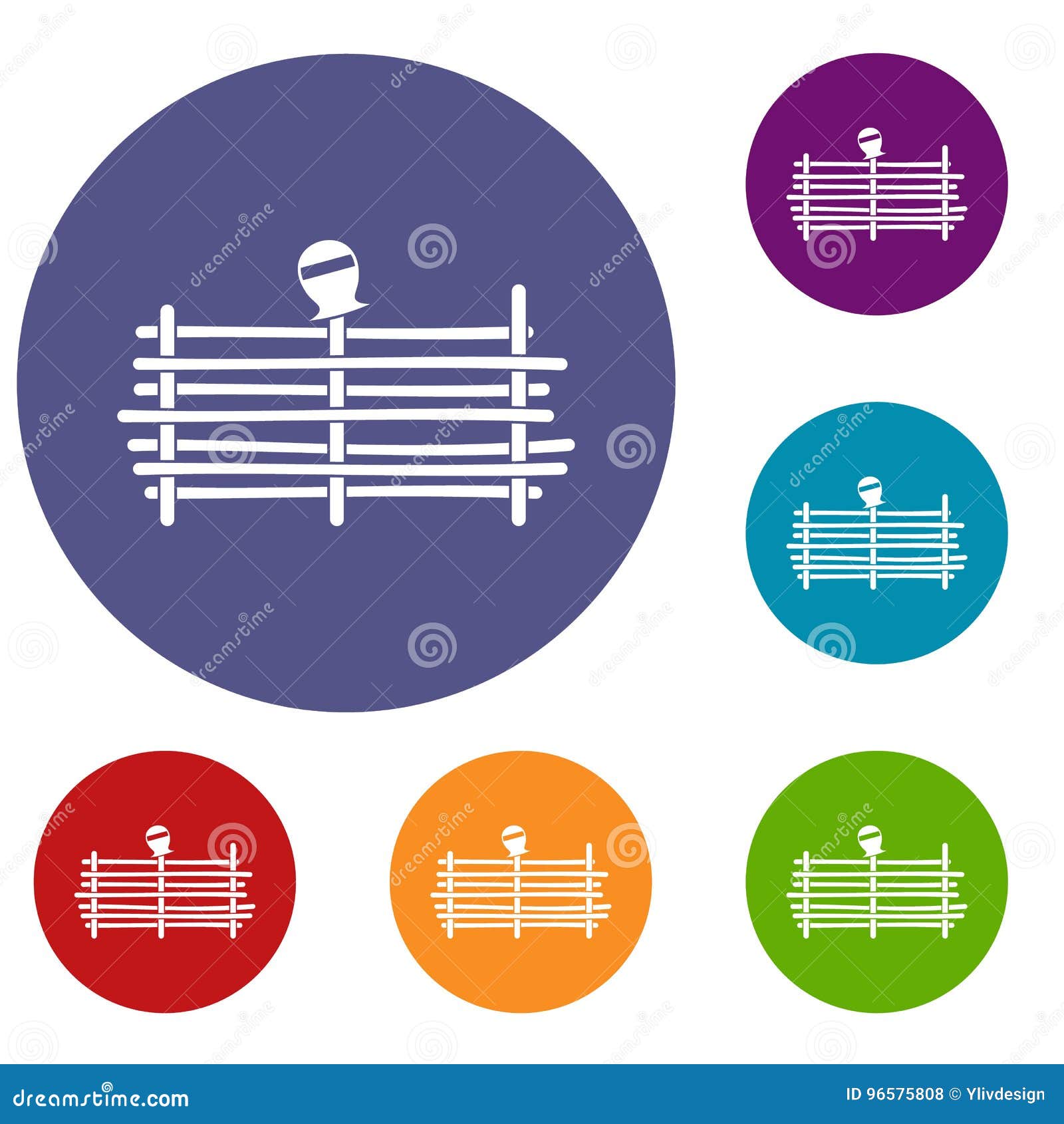 Palisade icons set stock vector. Illustration of sign - 96575808