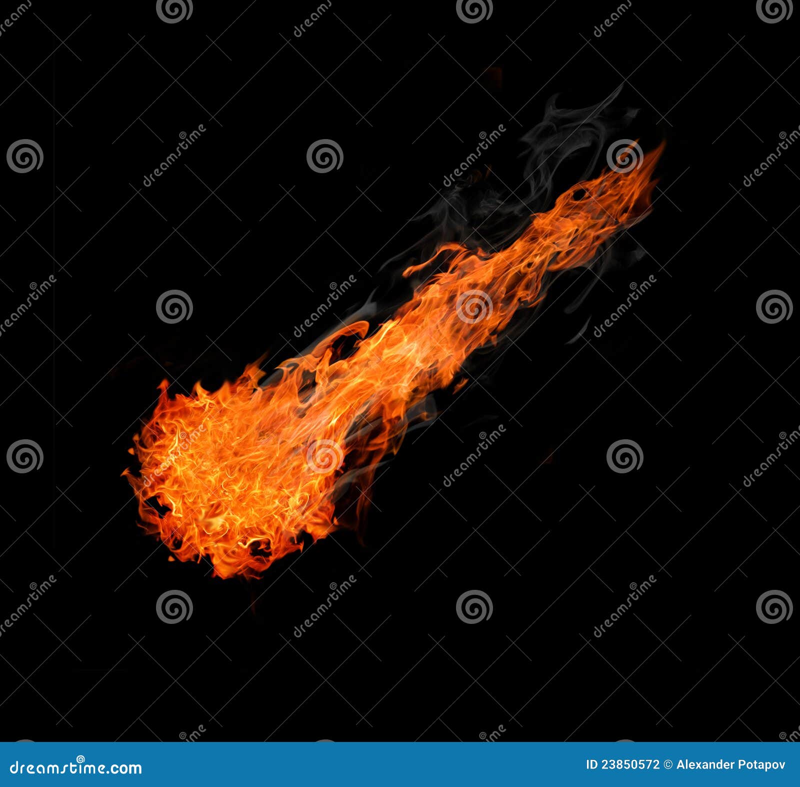 Palla Di Fuoco Isolata Sul Nero Fotografia Stock - Immagine di ...