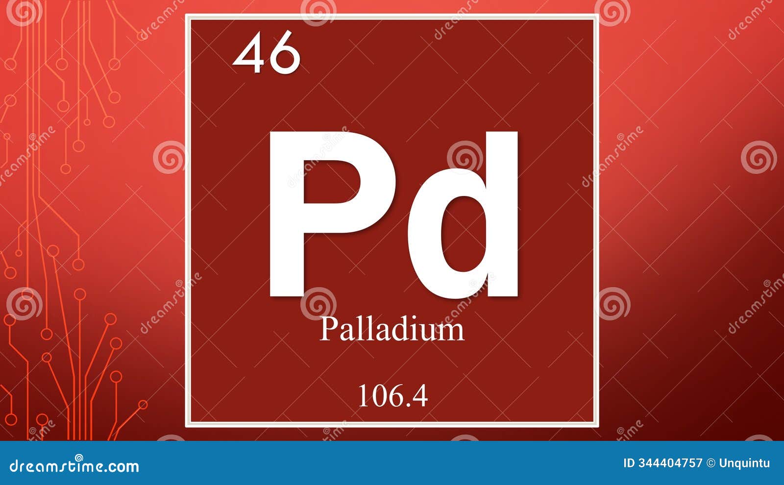 Palladium Chemical Element Symbol on Red Abstract Background Stock ...