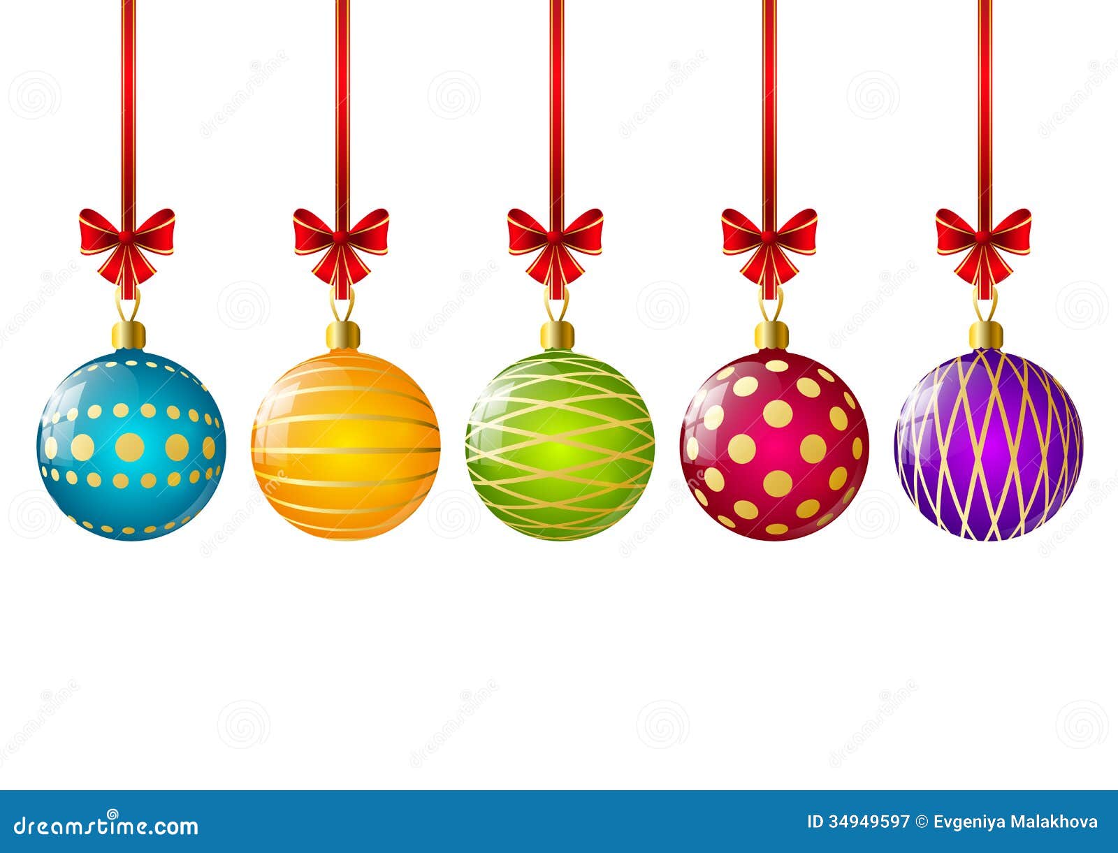 Palle di Natale di colore illustrazione vettoriale. Illustrazione di ...