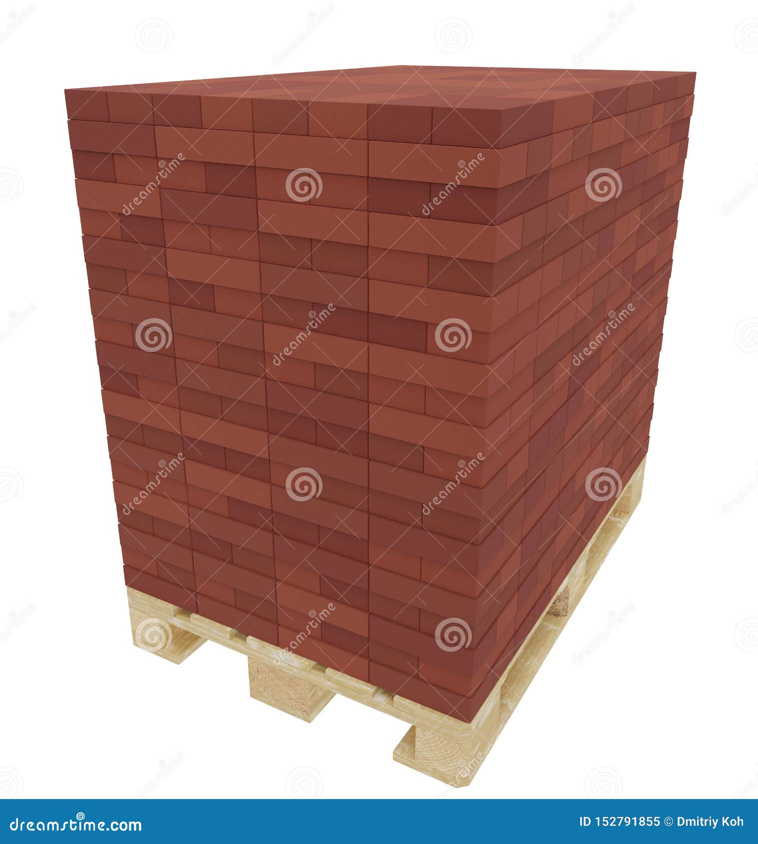 Pallet Of Aerated Concrete Blocks On White Background Stock Image ...