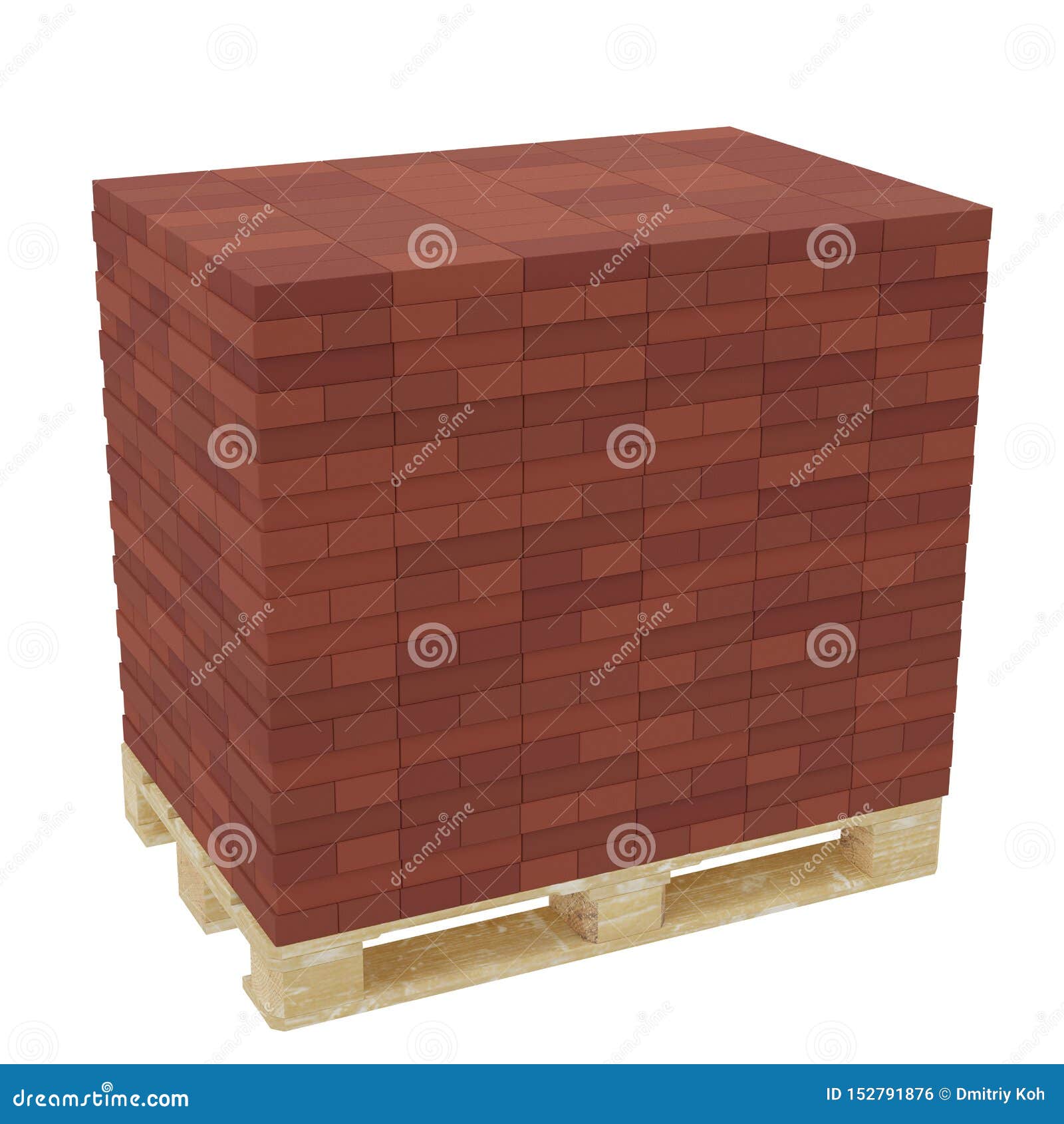 Pallet Of Aerated Concrete Blocks On White Background Stock Image ...