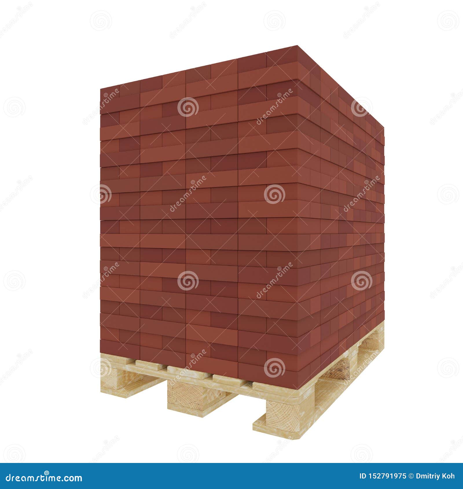 Pallet Of Aerated Concrete Blocks On White Background Stock Image ...