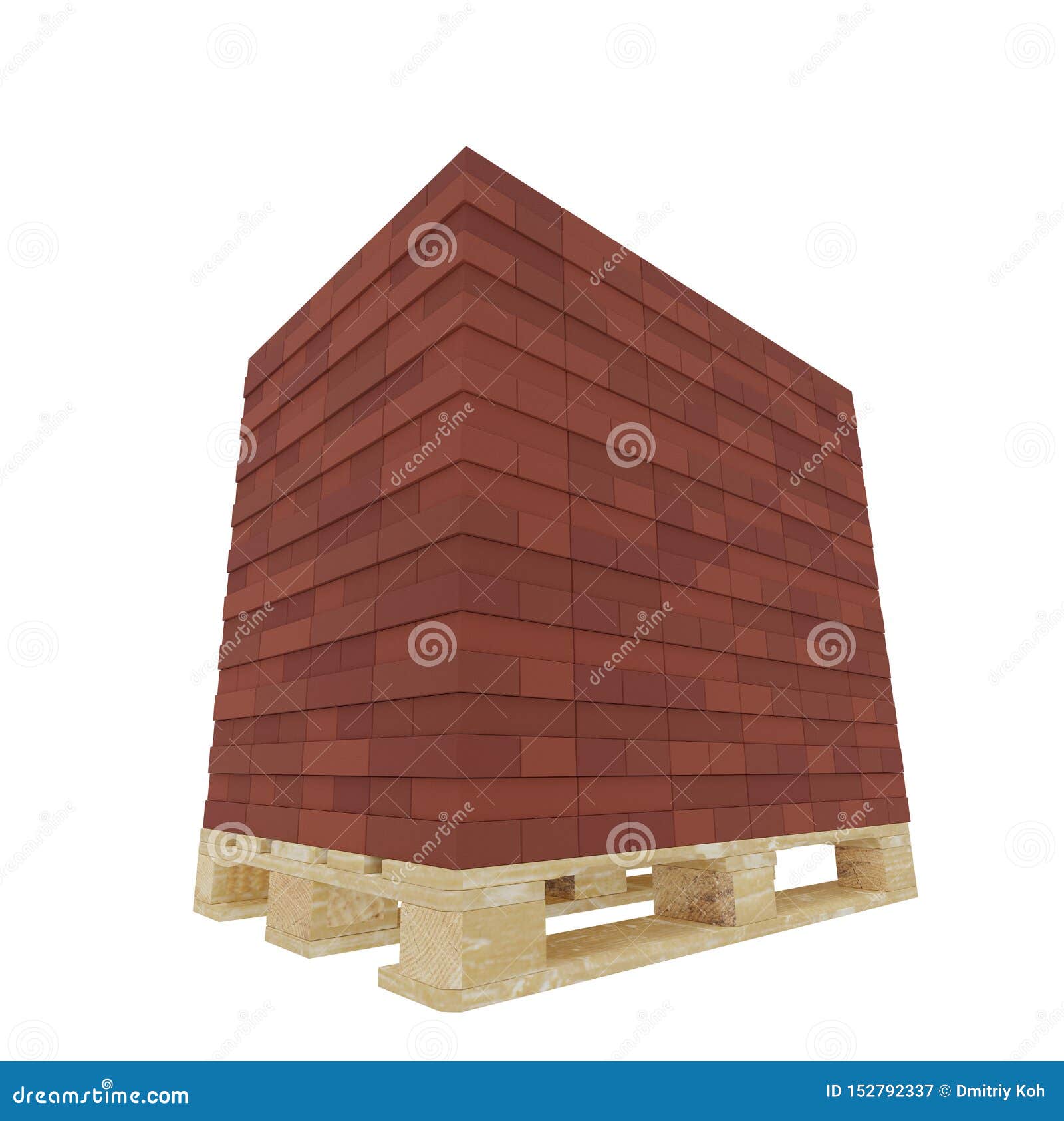 Pallet Of Aerated Concrete Blocks On White Background Stock Image ...