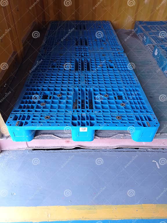 Pallet blue color stock photo. Image of pallet, palet - 208669016