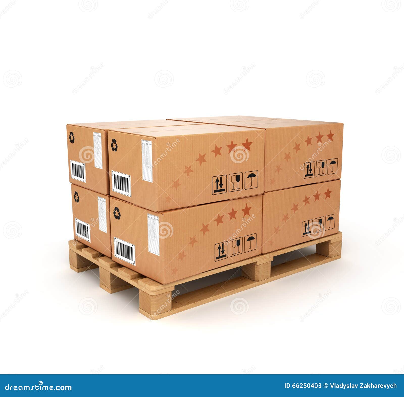 Pallet with boxes stock illustration. Illustration of environment ...