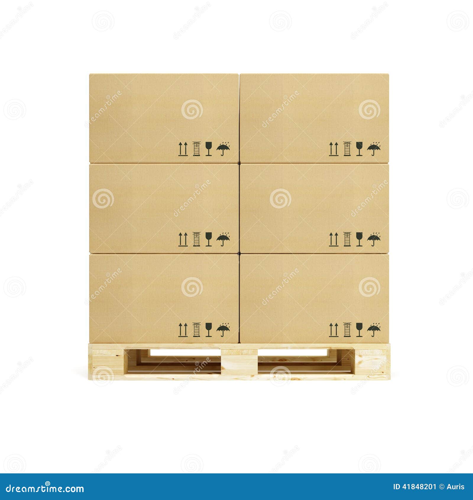 Pallet with Cardboard Boxes Stock Illustration - Illustration of ...