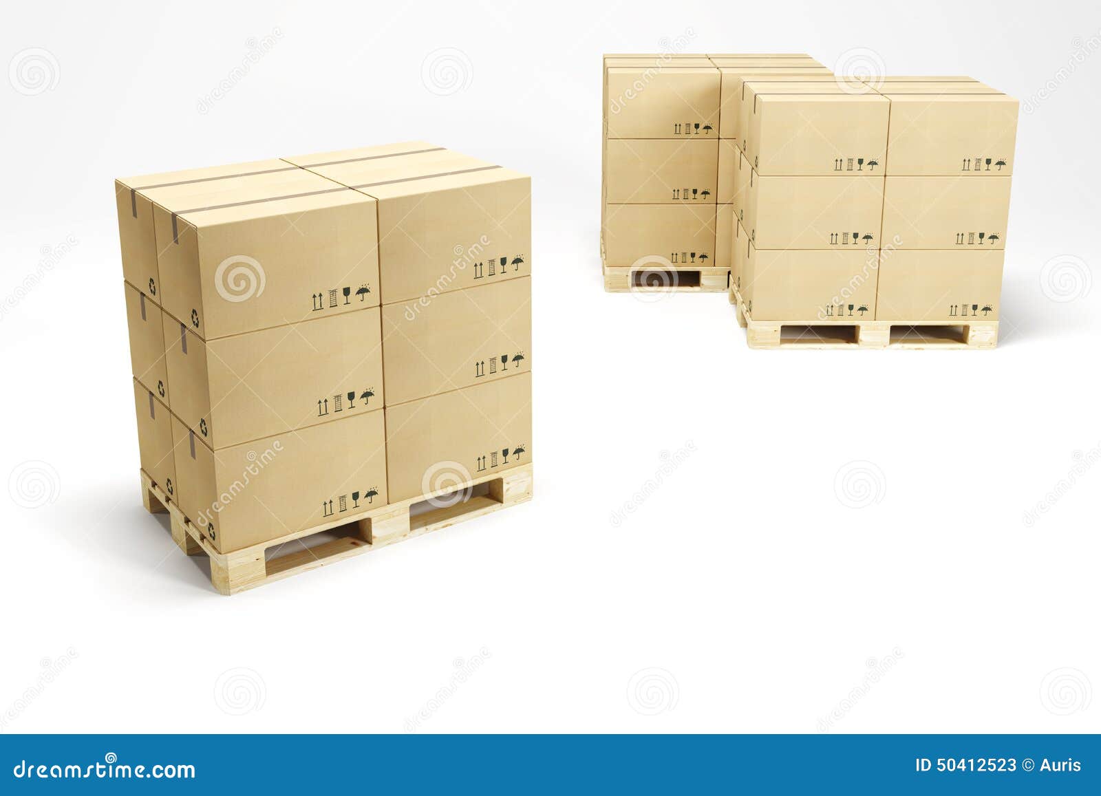 Pallet with Cardboard Boxes Stock Illustration - Illustration of ...
