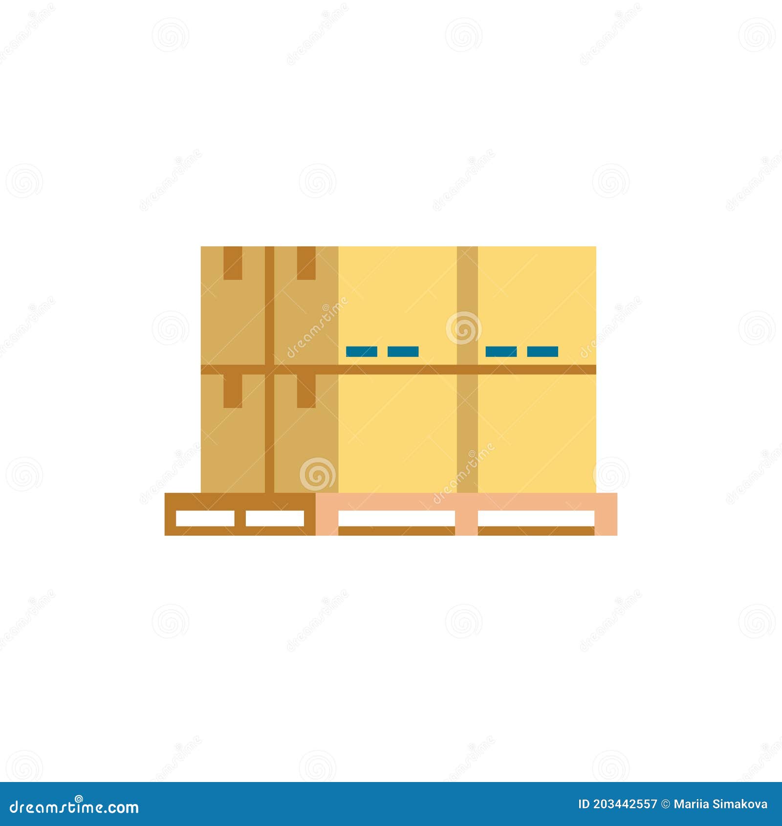 Pallet with Cargo Icon. Monochrome Simple Pallet with Cargo Icon for ...