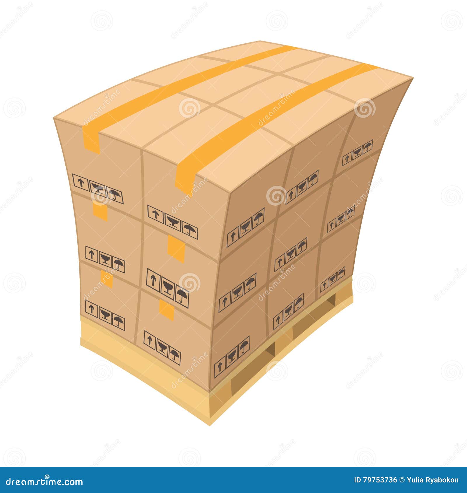 Pallet cartoon icon stock vector. Illustration of element - 79753736