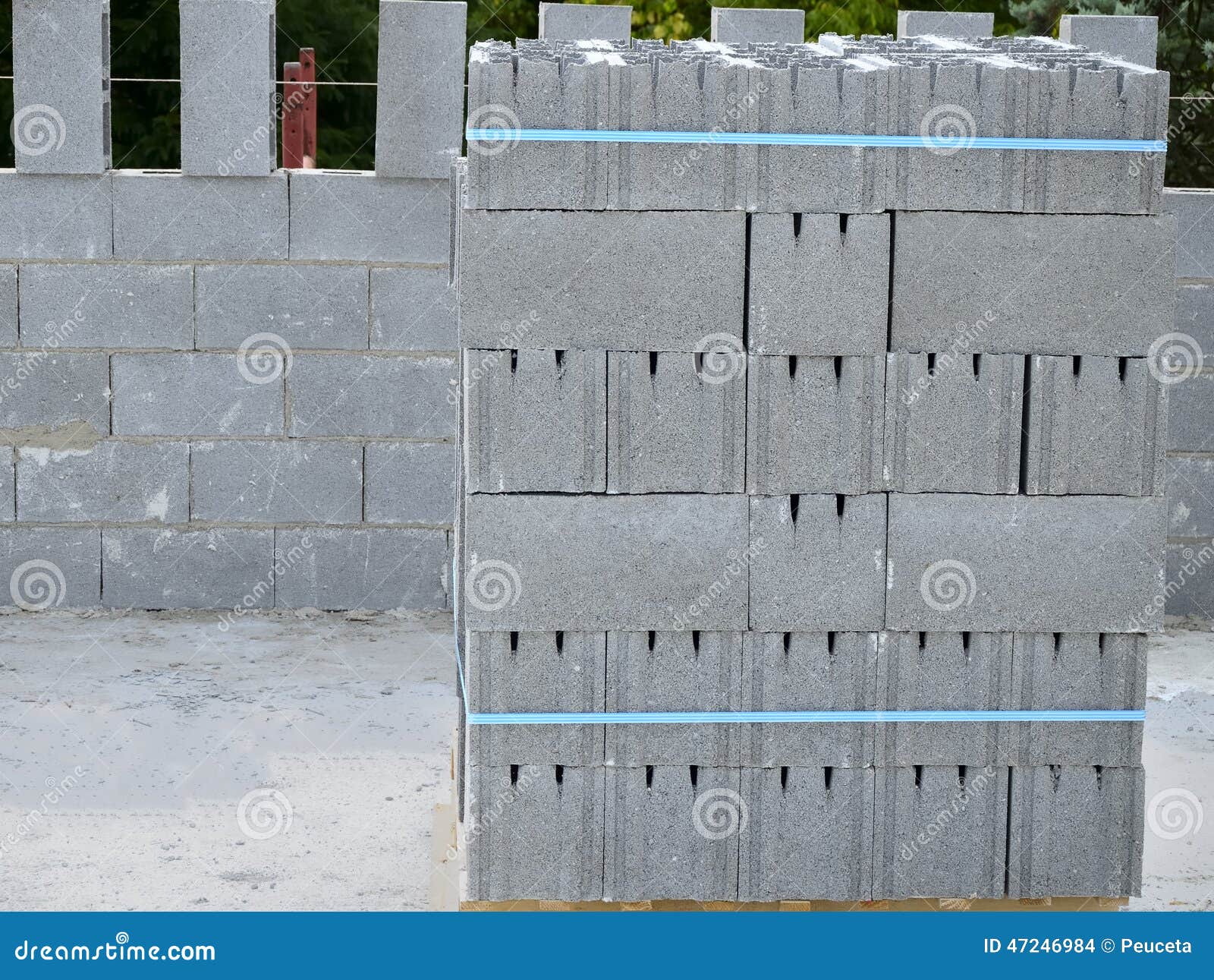 Pallet with Concrete Blocks Stock Photo - Image of concrete, equipment ...