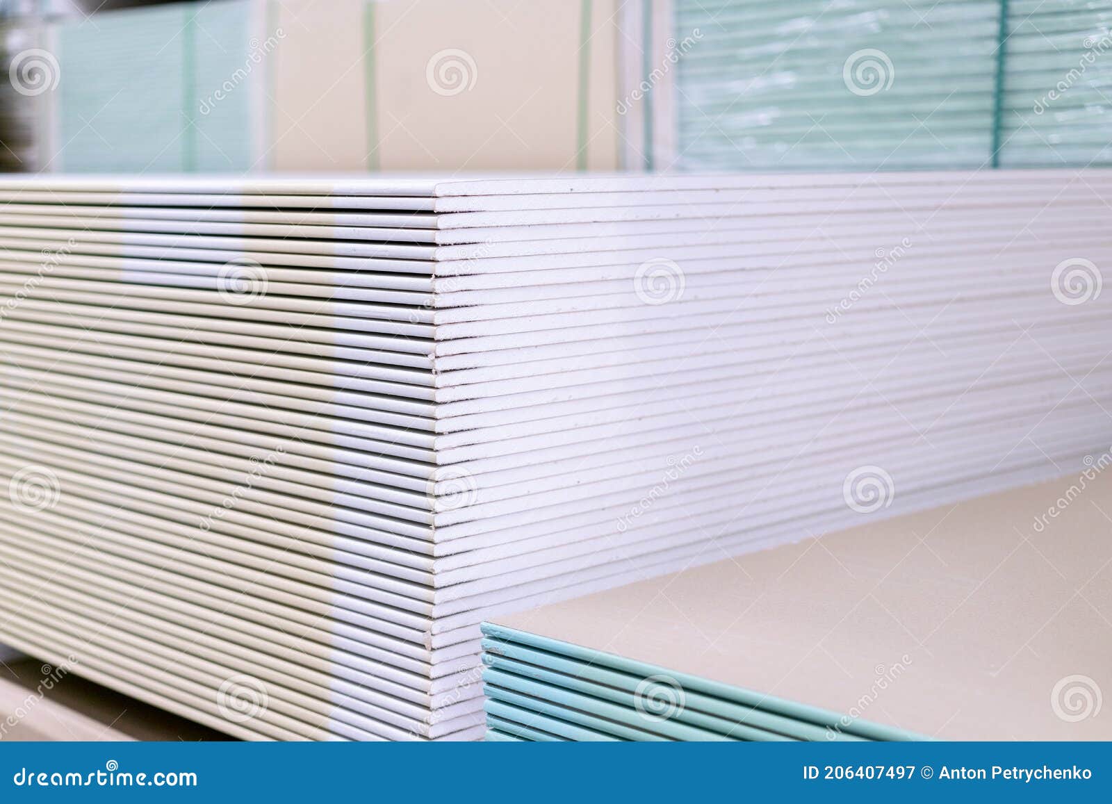 Pallet with Drywall Sheets Plasterboard in the Building Warehouse Store ...