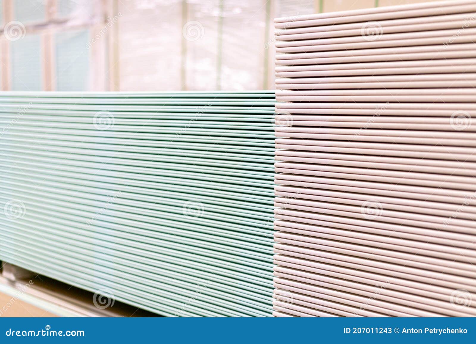 Pallet with Drywall Sheets Plasterboard in the Building Warehouse Store ...