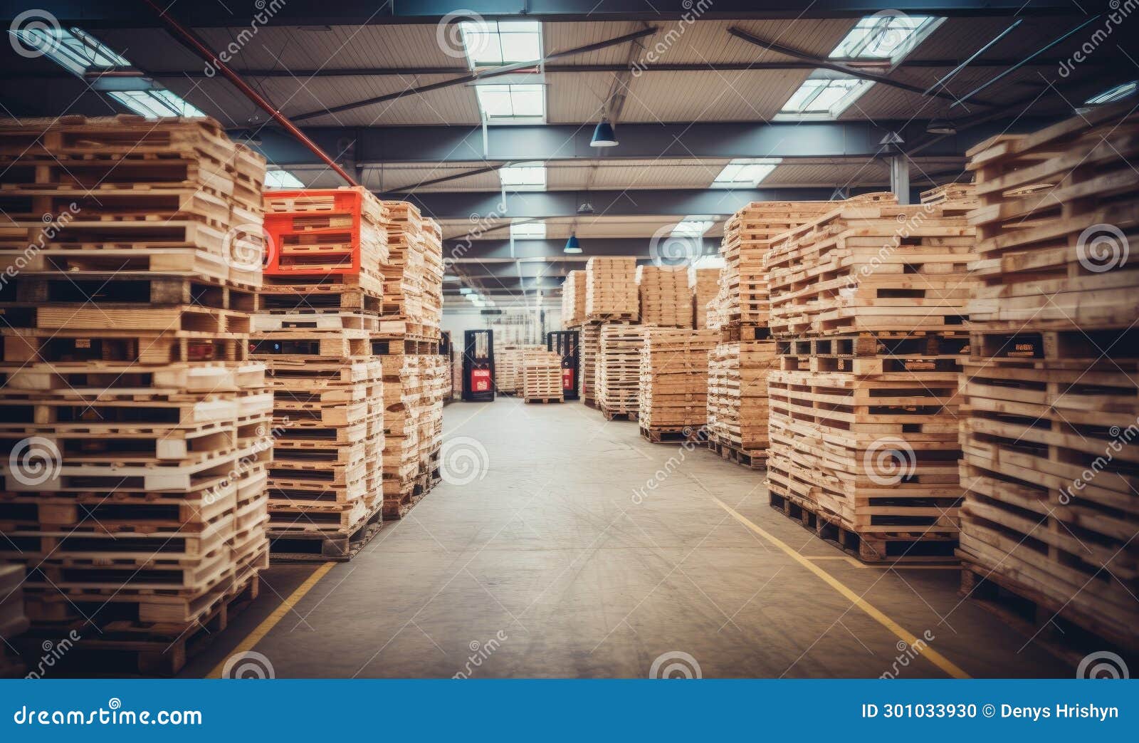 A Pallet-Filled Warehouse with Abundant, Sturdy, and Stackable Wooden ...