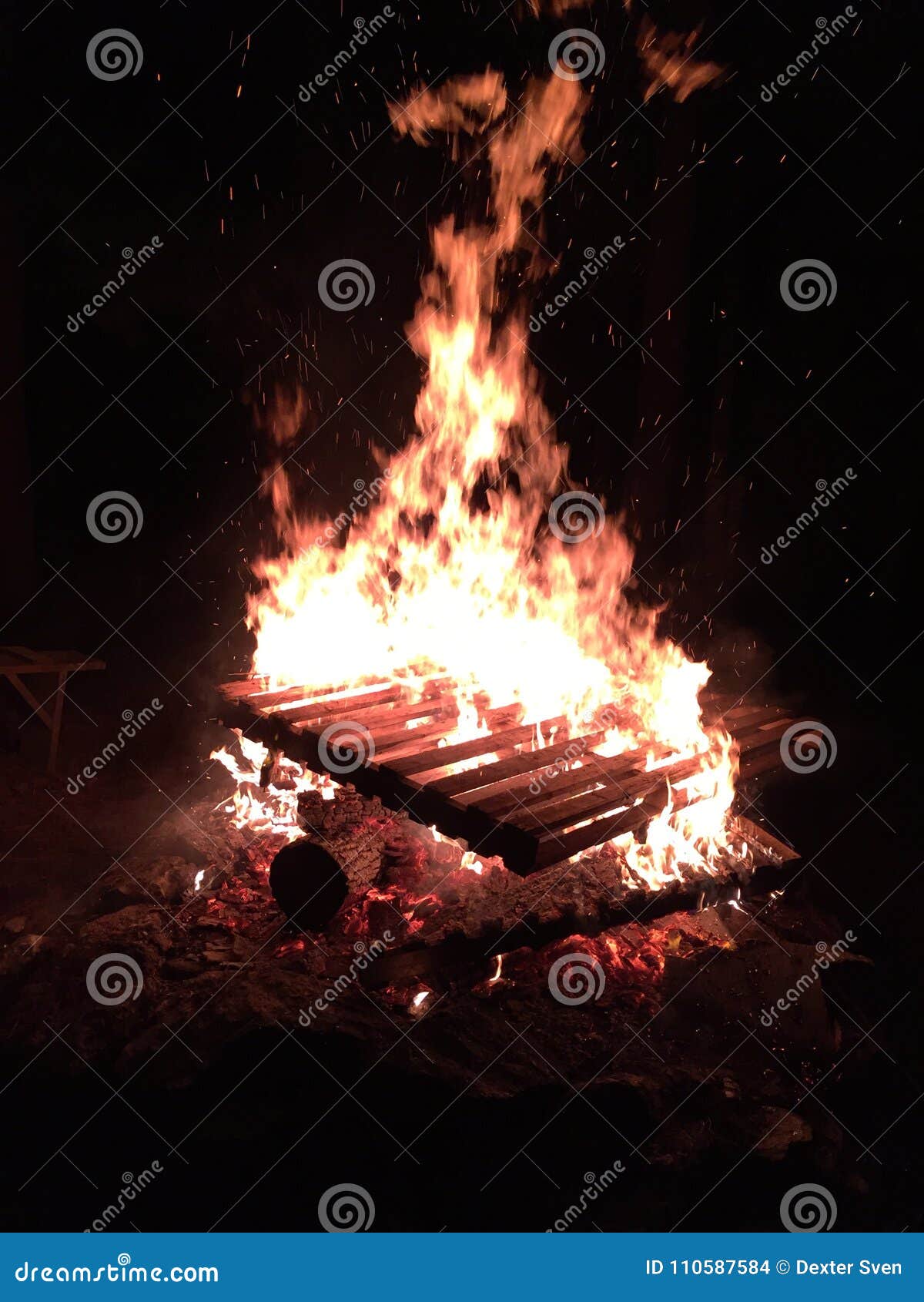 Pallet fire stock photo. Image of burn, bonfire, fire - 110587584