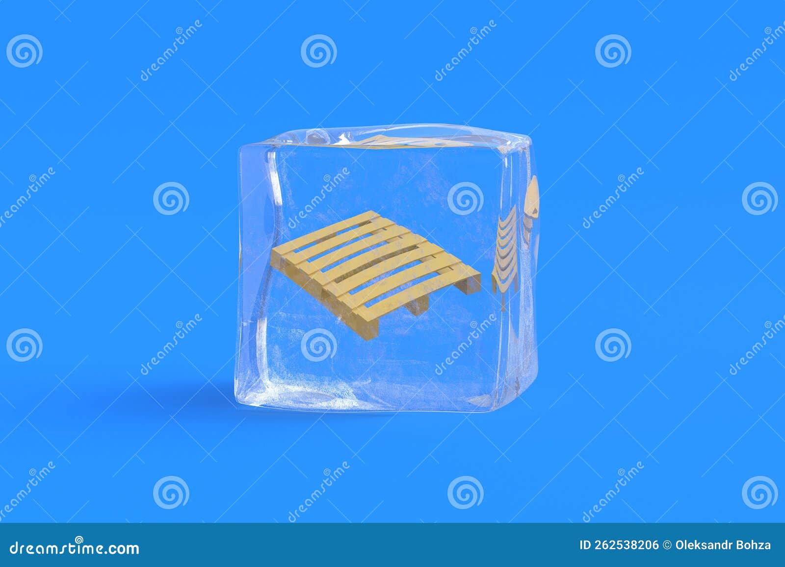 Pallet in ice cube stock illustration. Illustration of industrial ...