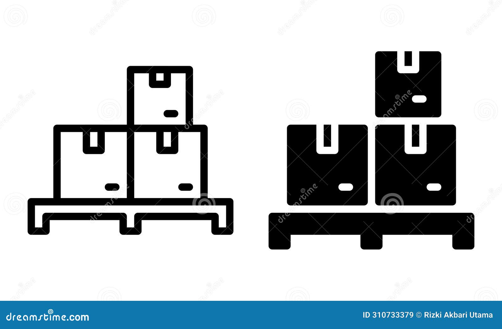 Pallet Icon with Outline and Glyph Style. Stock Vector - Illustration ...