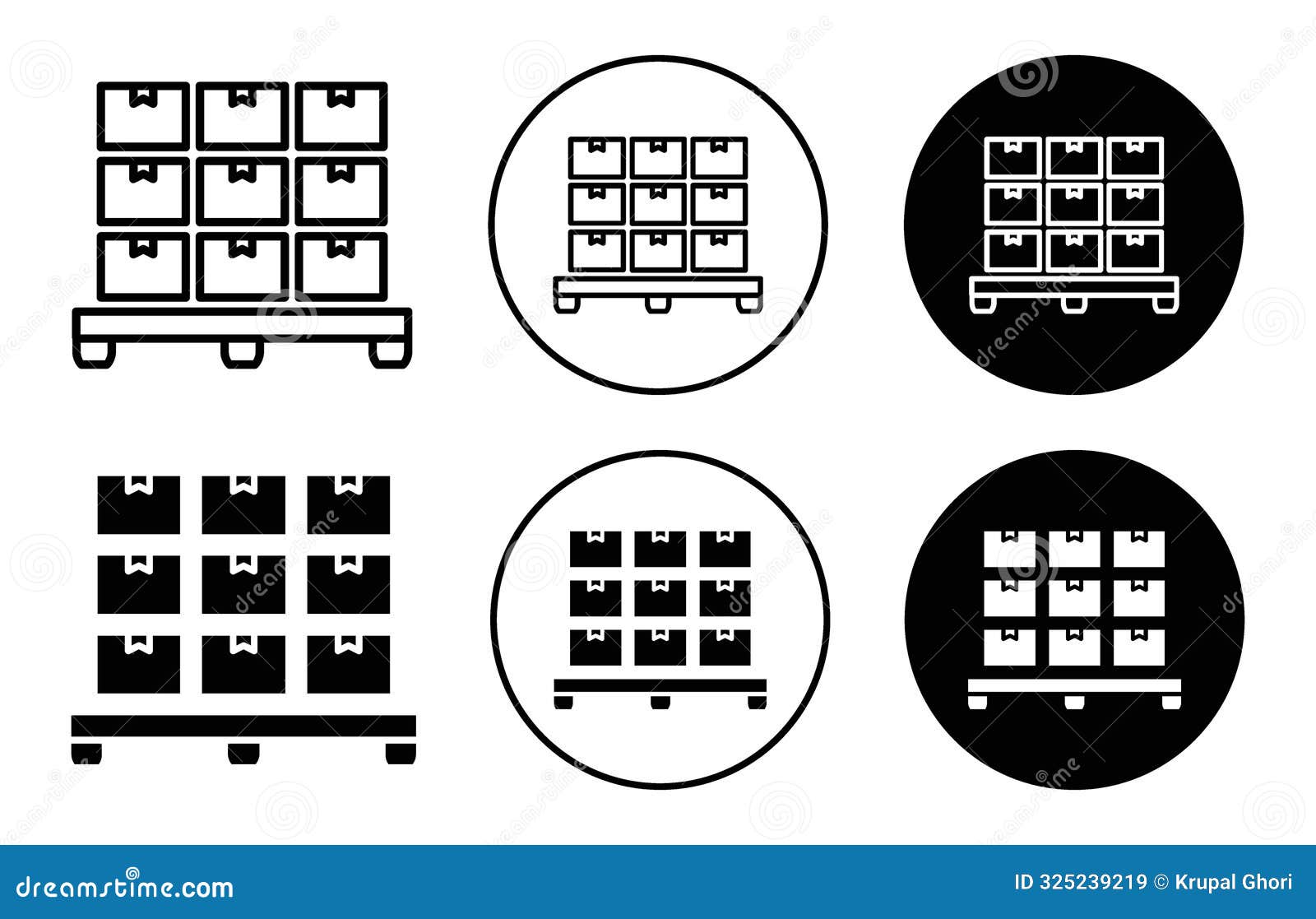 Pallet Icon Outline Flat Icon Stock Illustration - Illustration of ...