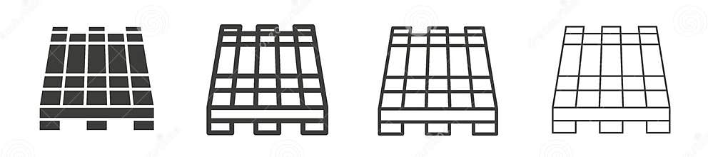 Pallet Icon Vector Set on White Background Stock Vector - Illustration ...