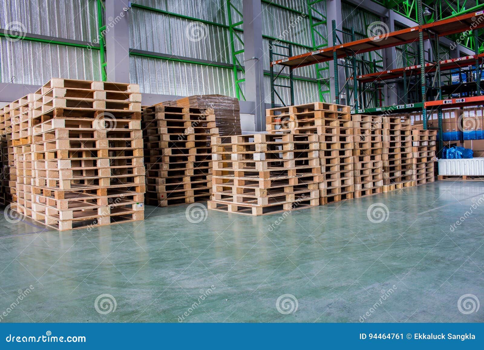 The Pallet Inside Warehouse for Support Packing. Stock Image - Image of ...