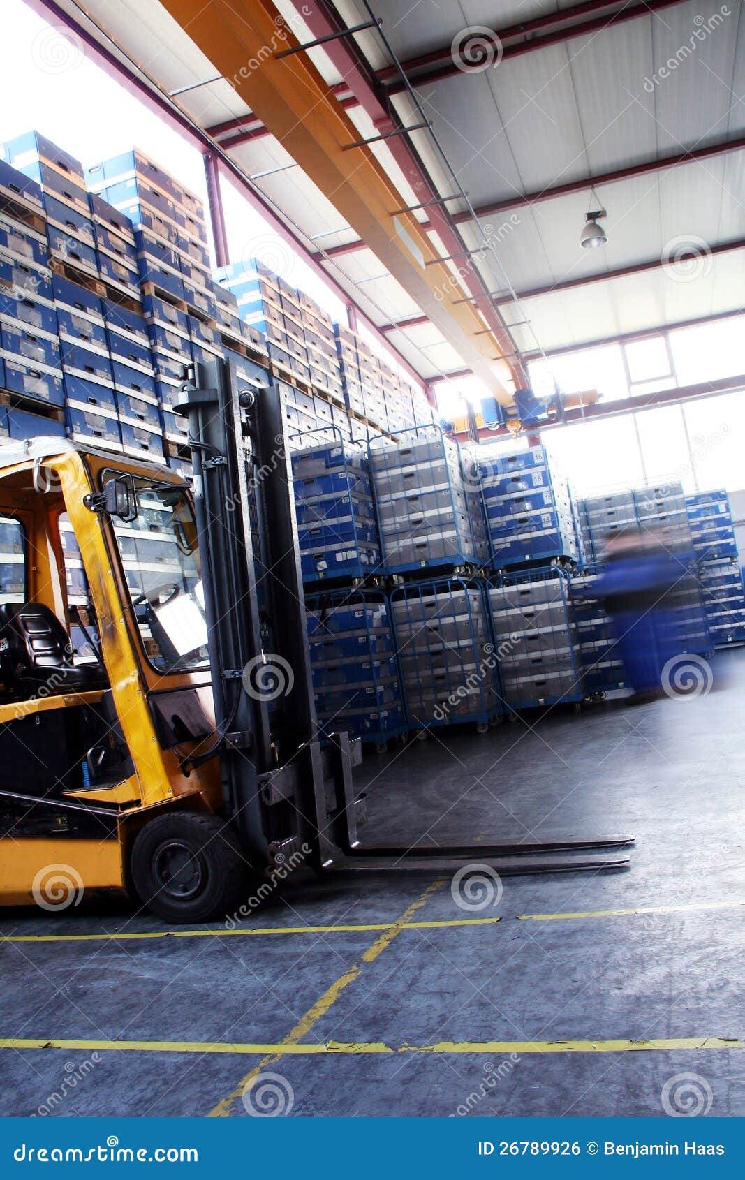 Pallet Jack in the Industrial Hall Stock Photo - Image of pumptruck ...