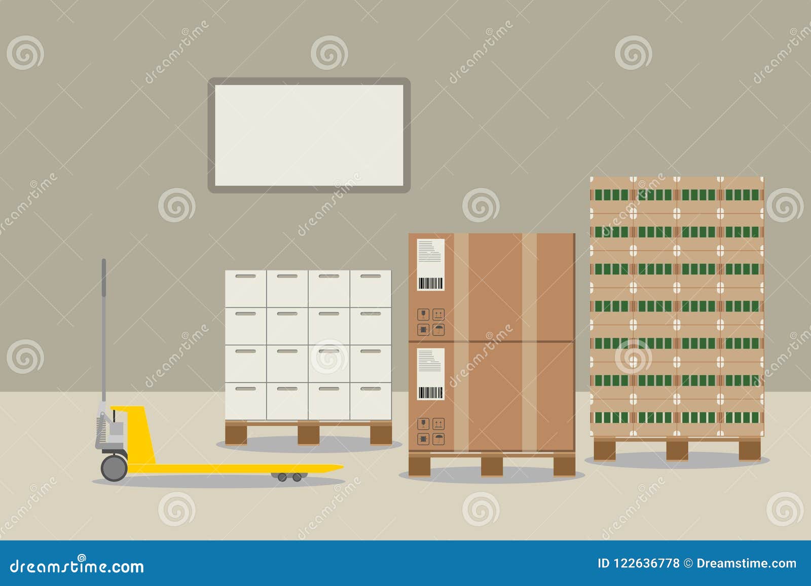 Pallet Jack Loading Crates of Beer. Stock Vector - Illustration of ...
